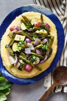 Roasted Spring Vegetables Over Polenta | Healthy Delicious