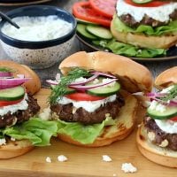 Greek Burger With Feta And Tzatziki | Healthy Delicious